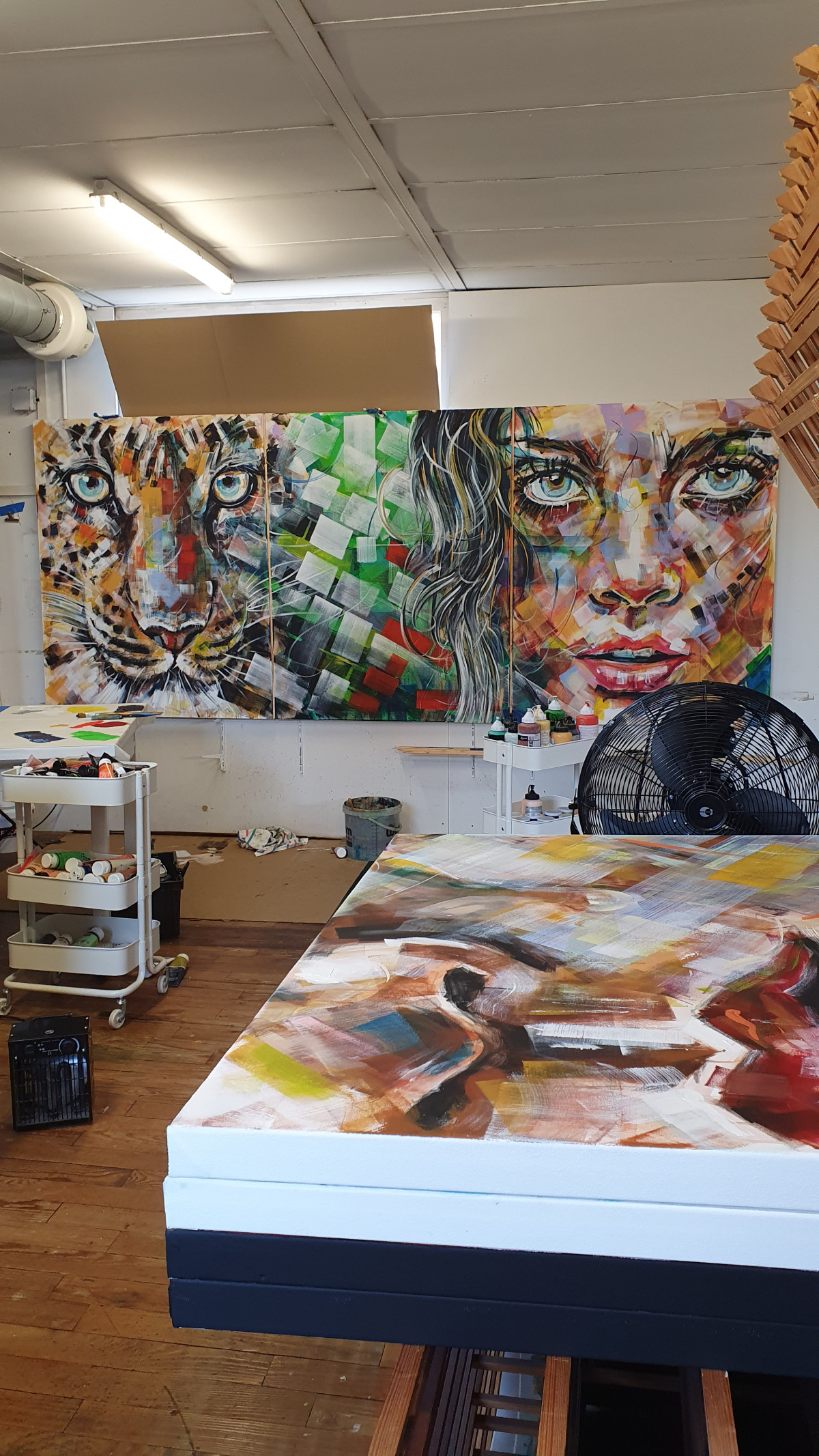 REINES DE JAVA- Peinture acrylique 360x150cm – Eric Wetter – Artiste ...